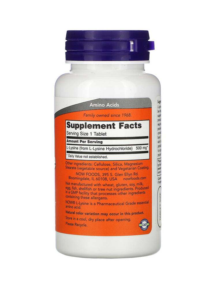 L-Lysine 500 mg | Now Foods | 100 Tableta